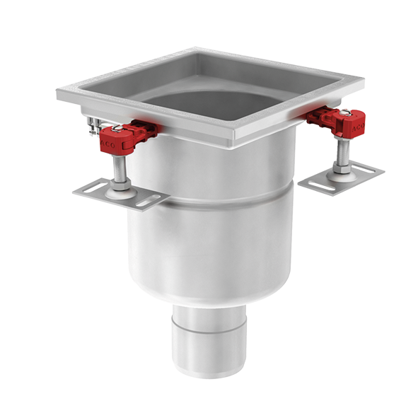 Fixed height with vertical outlet - Square top