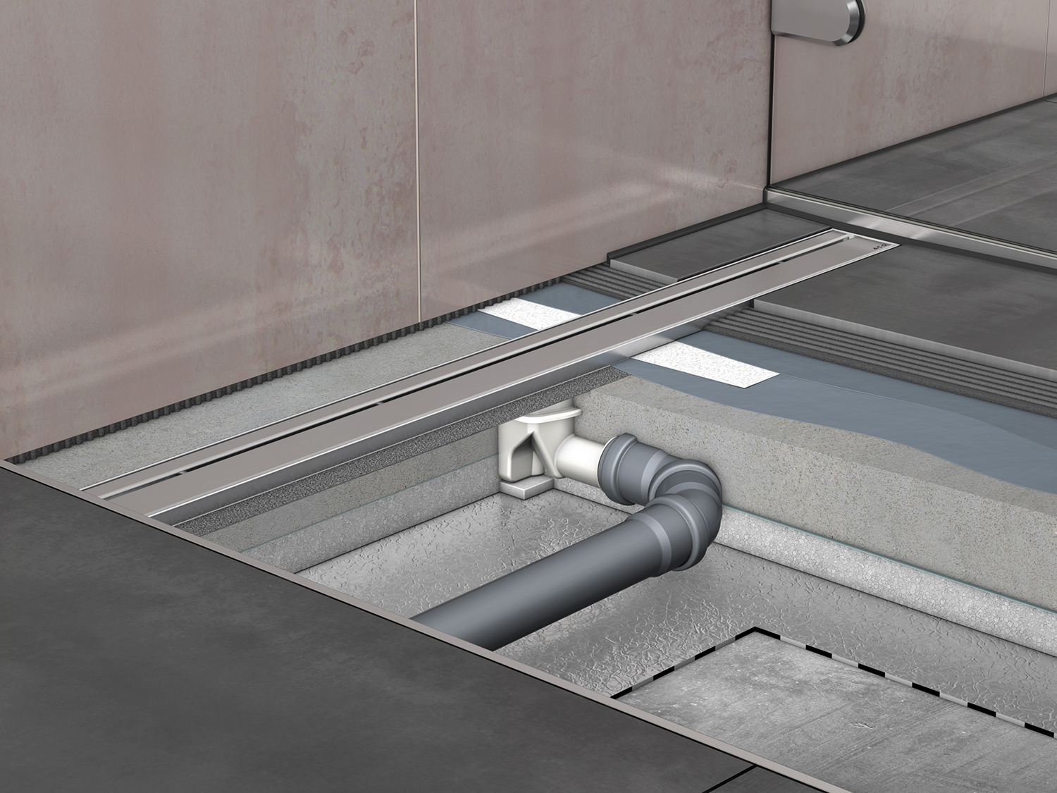 Channel body ACO ShowerDrain M+, Installation height top edge screed ...