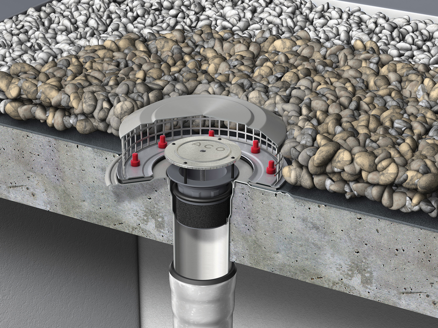 Complete gullies single unit/socket inclination: 90° | siphonic drainage