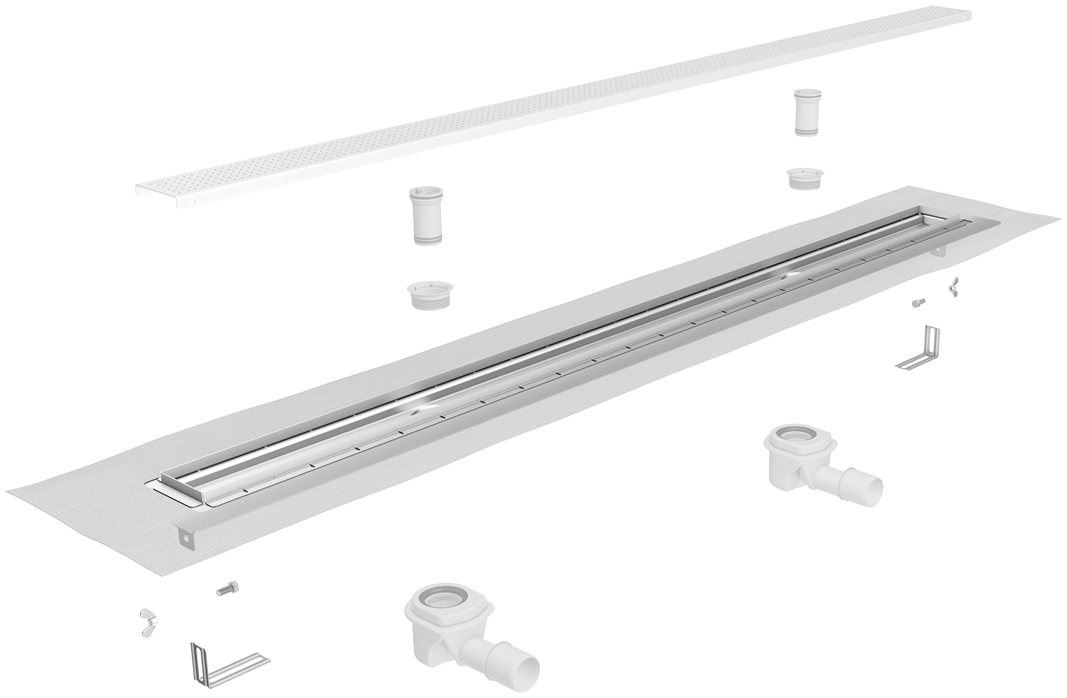 Straight shower channels | Channels, gratings and covers